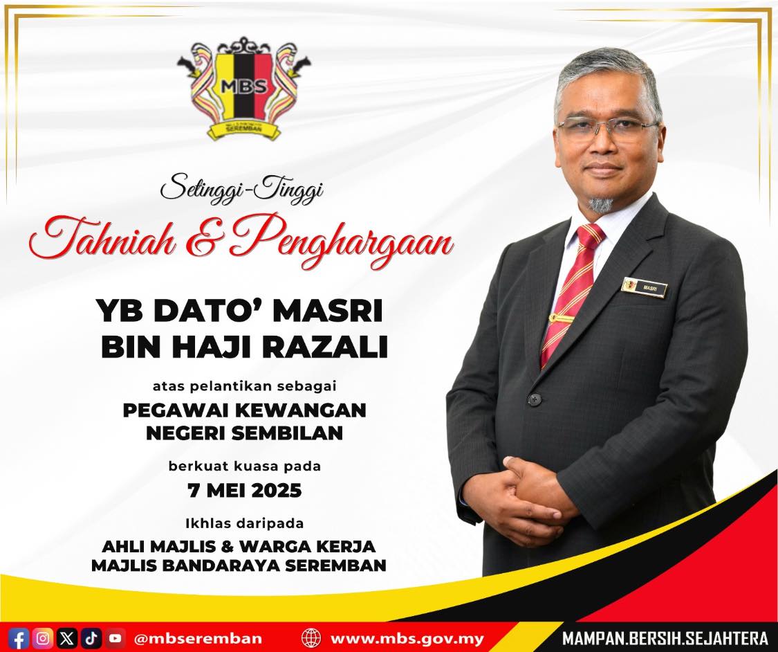SETINGGI TINGGI TAHNIAH & PENGHARGAAN KEPADA YB DATO' MASRI BIN HAJI RAZALI | Portal Rasmi ...